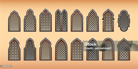 장식용 아랍 창문 동양 아라베스크 모티브 패턴 빈티지 장식 건축 프레임이 있는 전통적인 이슬람 아치 실루엣 아라빅 양식에 대한 스톡 벡터 아트 및 기타 이미지 Istock
