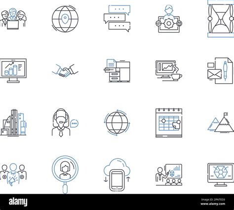 Enterprise Offices Line Icons Collection Collaboration Efficiency