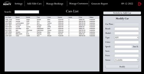 GitHub Wong Hj Java Car Rental System Car Rental System With GUI