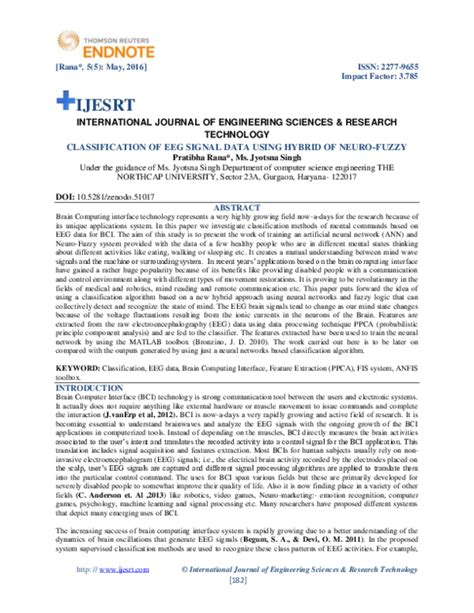 Pdf Classification Of Eeg Signal Data Using Hybrid Of Neuro Fuzzy