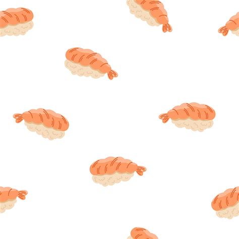 Sushi Seamless Pattern Asian Food Background Perfect For Restaurant