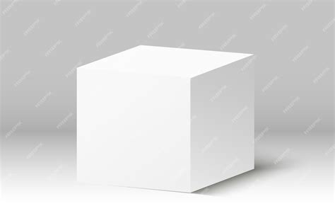 빈 포장 상자 큐브 보기 및 제품 패키지 모형 3d 벡터 일러스트 흰색 상자 모형 프리미엄 벡터