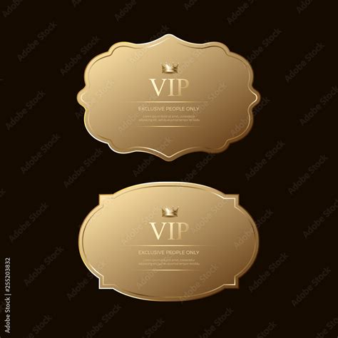 Vetor De 골드 라벨 템플릿 럭셔리 골드 배지 And 프리미엄 라벨 벡터 Do Stock Adobe Stock
