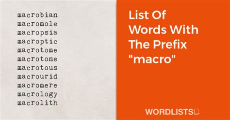 List Of Words With The Prefix Macro