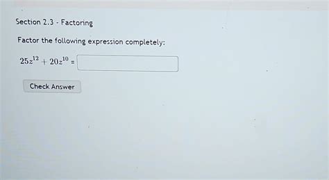 Solved Factor The Following Expression Completely Chegg
