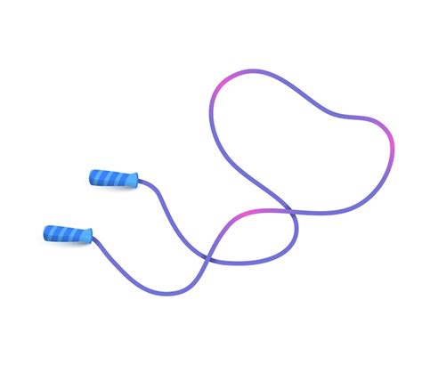 Premium Vector Blue Striped Jump Rope With Purple Handles Lying On A