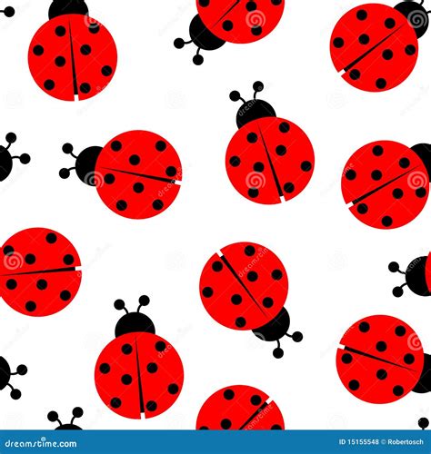 Ladybug Seamless Pattern Vector Illustration 15155548