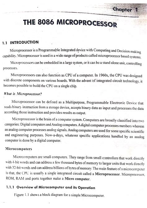 The Microprocessor Overview Of Microcomputer And It S Operation Microprocessor And Studocu