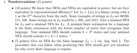 Solved Points We Know That DFAs And NFAs Are Chegg Com