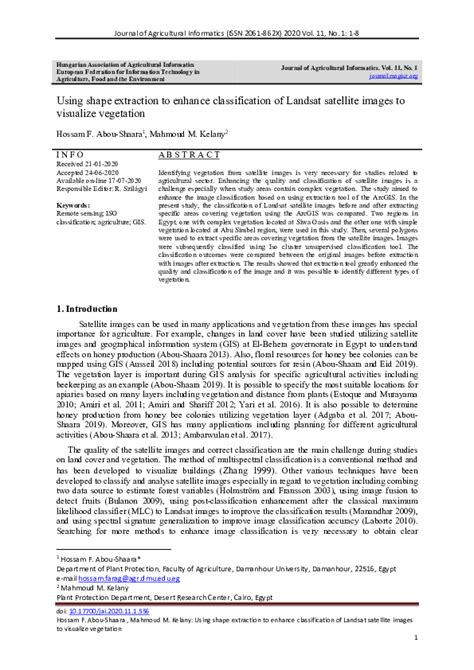 Pdf Using Shape Extraction To Enhance Classification Of Landsat Satellite Images To Visualize