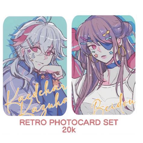 Jual Kaedehara Kazuha Beidou Genshin Impact Retro Theme Photocard Set Shopee Indonesia