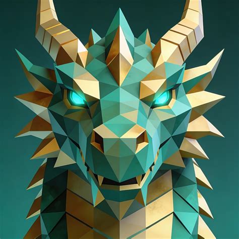 Free Emerald Crystal Dragon Image Dragon Geometric Polygon Download At Stockcake