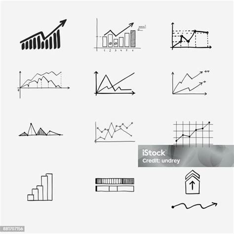 비즈니스 금융 통계 인포 그래픽 요소를 손으로 그린 낙서 개념그래프 차트 화살표 표시 그리기에 대한 스톡 벡터 아트 및 기타 이미지 Istock
