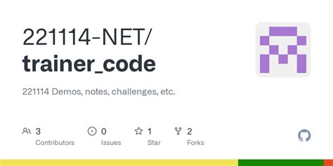 Github 221114 Net Trainer Code 221114 Demos Notes Challenges Etc