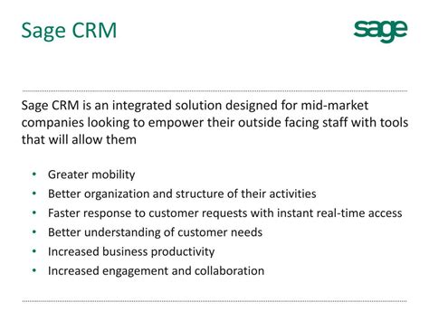 PPT Sage CRM PowerPoint Presentation Free Download ID 1655232