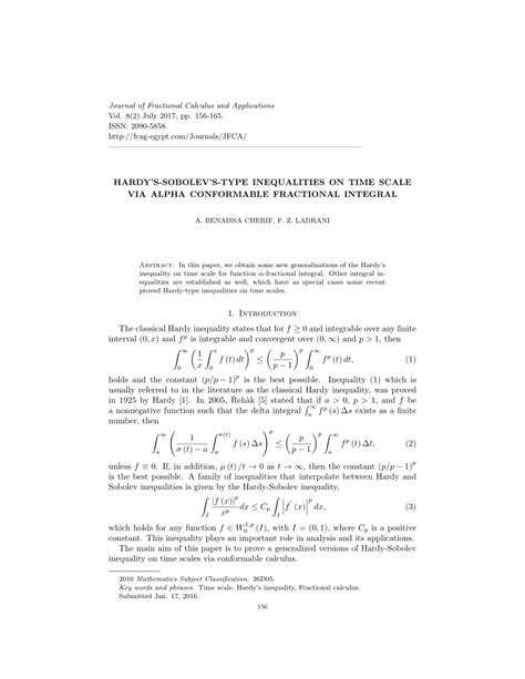 Pdf Hardys Sobolevs Type Inequalities On Time Scale Via Alpha Conformable Fractional Integral