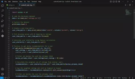 Codsoft Codsoftinternship Recommendationsystem Aiinnovation Tarang Verma