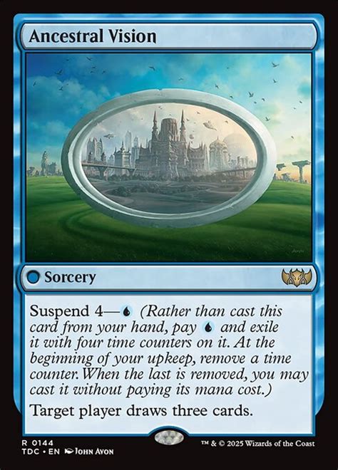 Ancestral Vision Commander Tarkir Dragonstorm Magic The Gathering Mtg Cards