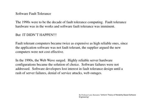 Ppt Software Fault Tolerance Powerpoint Presentation Free Download