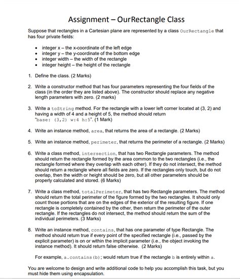 Solved Assignment Our Rectangle Class Suppose That