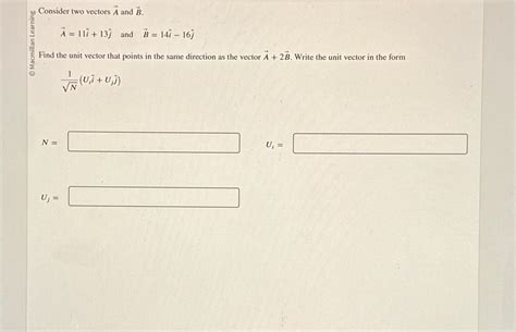 Solved An Consider Two Vectors Veca ﻿and