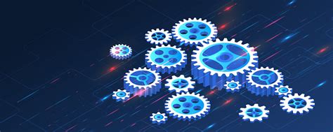 비즈니스 프레젠테이션 또는 웹 배너를 위한 통합 기어가 있는 메커니즘입니다 추상 넓은 3d 기어 배경 관점 하이테크 디지털 기술