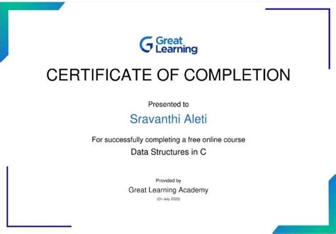 Sravanthi Aleti On Linkedin Greatlearningacademy Greatlearning Glacertificate