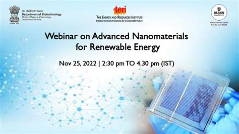 Advanced Nanomaterials For Renewable Energy Teri