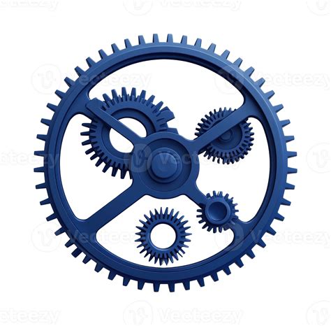 Blue Interlocking Gears In Circular Arrangement 65333794 Png