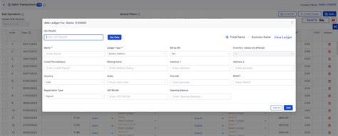 How To Create A Ledger And Stock Item From A Sales Sales Return Transaction Screen