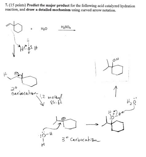 7 15 Points Predict The Major Product For The Following Acid