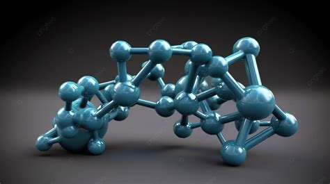 Blue Molecule Structure In 3d Render On A Grey Background Molecular Structure Molecule