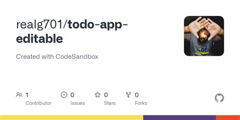 Github Realg701todo App Editable Created With Codesandbox