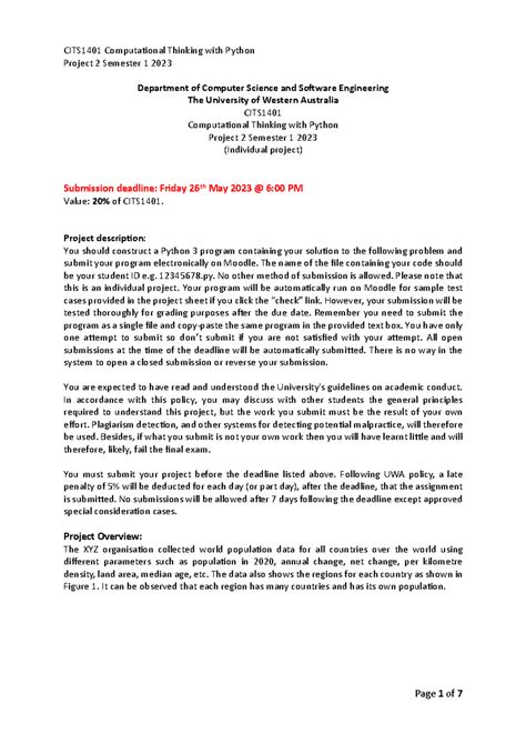 Task Sheet Project 2 Project 2 Semester 1 2023 Department Of