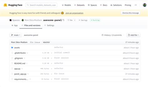 How Do I Get My Panel App Deployed On Hugging Face Panel Holoviz