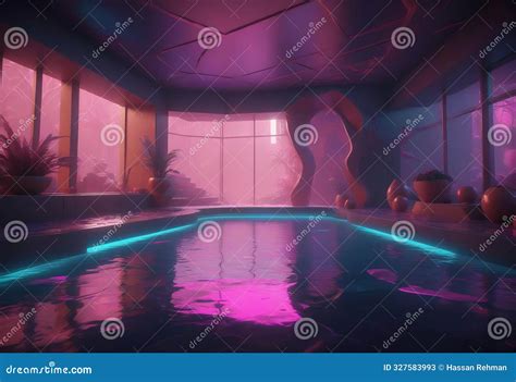Polymorph Interior Design In Cinematic Lighting Stock Illustration Illustration Of