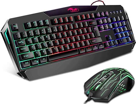 Bakth Led Backlit Wired Usb Gaming Keyboard Us Layout And Mouse Combo For Working Or Games