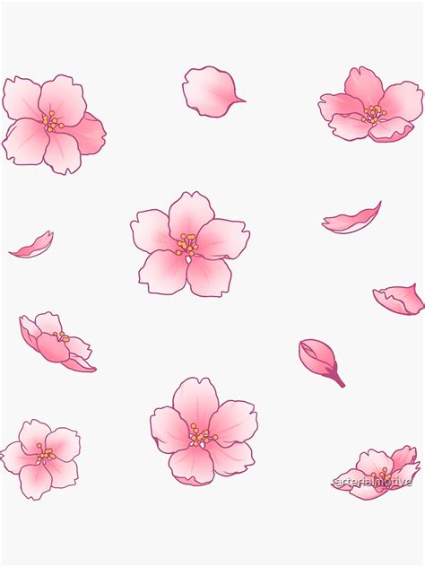 Falling Sakura Cherry Blossom Sticker For Sale By Arterialmotive
