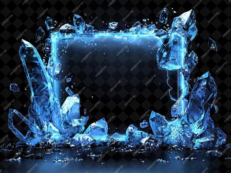 Premium Psd Crystal Cavern Arcane Frame With Sparkling Crystals And