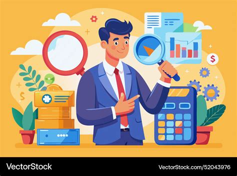 Businessman Analyzing Financial Data Royalty Free Vector
