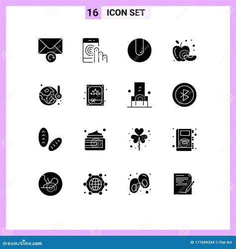 16 Universal Solid Glyphs Set For Web And Mobile Applications Temperature Ecology Ball Earth