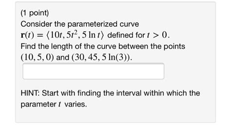 Solved 1 Point Consider The Parameterized Curve Rt