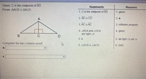 given c is the midpoint of bd prove Δacb ≅ Δacdtriangle a b d is