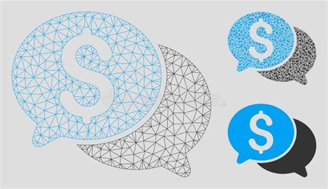 Financial Messages Vector Mesh Network Model And Triangle Mosaic Icon Stock Vector