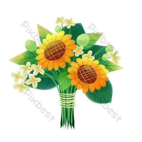 ภาพดอกทานตะวันถือดอกไม้ Png รูปภาพฟรี เทมเพลต แบบ Psd ดาวน์โหลดฟรี Pikbest
