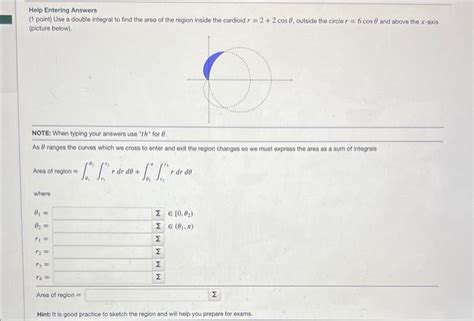 solved help entering answers 1 point use a double integral