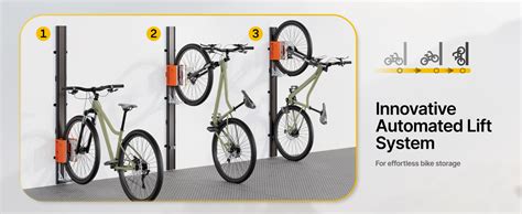 Montek Automatic Lift Bike Rack Fits 24 29 Tires Heavy Duty Vertical Wall Rack