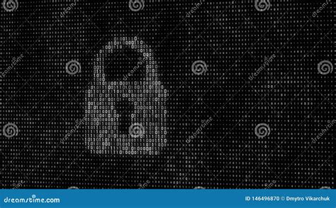 Cyber Security Concept Abstract Digital Background Binary Code Green Color 3d Rendering