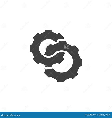 Interlocking Gears Vector Icon Stock Vector Illustration Of Solutions Symbol 307487961