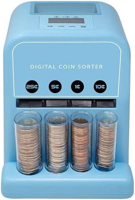 automatic coin counter and sorter machine blue